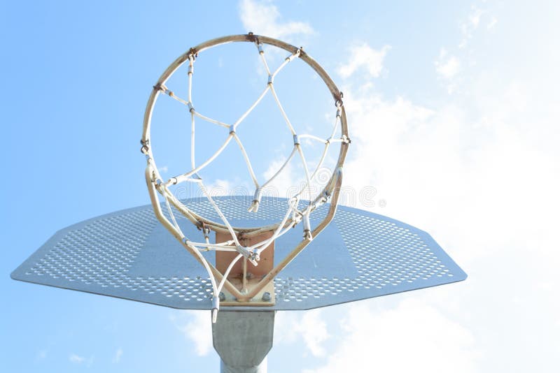 Low Angle Shot of a Basketball Hoop Under the Bright Sky Stock Image ...