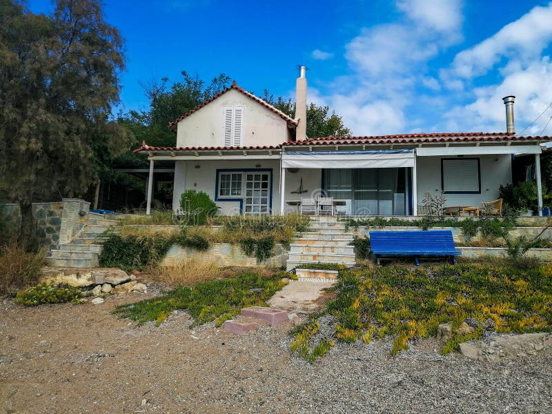 Low Angle Shot of a Beautiful Beach House. Stock Photo - Image of stone ...