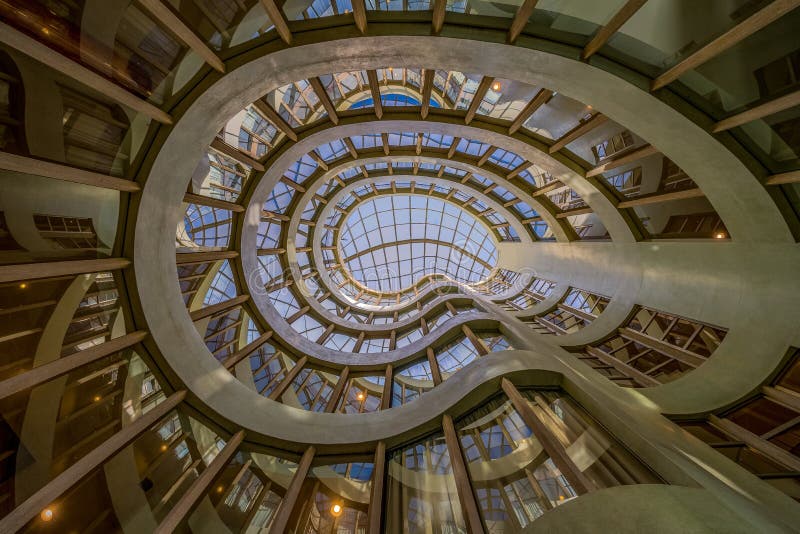 Low Angle Shot of a Beautiful Glass Building Stock Image - Image of ...