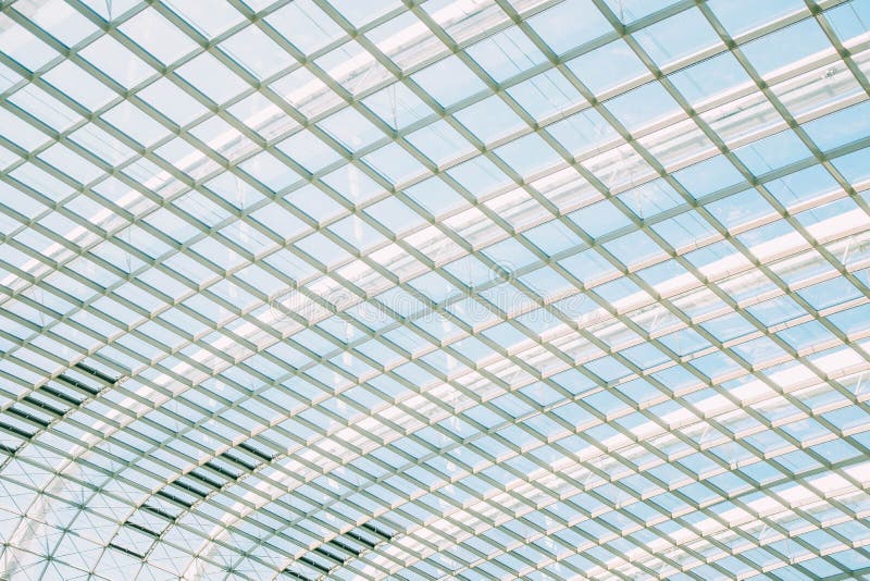 Low Angle Shot of a Beautiful Glass Ceiling Stock Photo - Image of ...