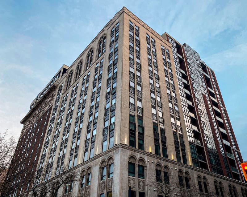 Low Angle Shot of a Beautiful Landmark in Downtown Hamilton on Blue ...