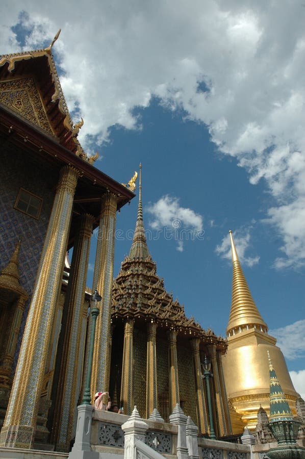 Low Angle Shot of a Beautiful Shrine Under the Cloudy Blue Sky Stock ...