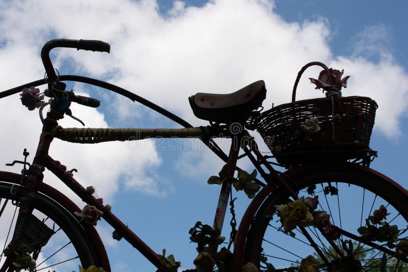 Low Angle Shot of a Bicycle Silhouette Stock Image - Image of decorated ...