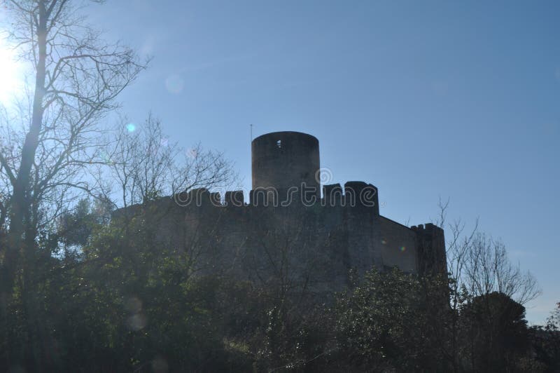 Low Angle Shot of a Big Fortress on a Blue Sky Background Stock Photo ...