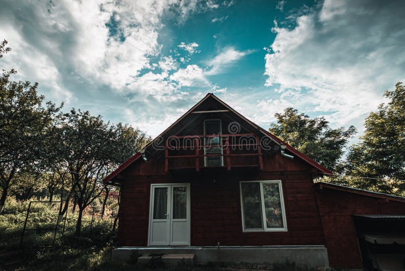 Low Angle Shot of a Brick House in the Farm Stock Image - Image of ...