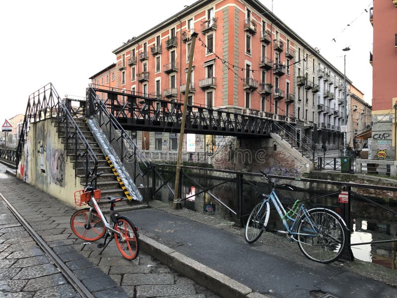 Navigli District View at Milan Italy Stock Image - Image of district ...
