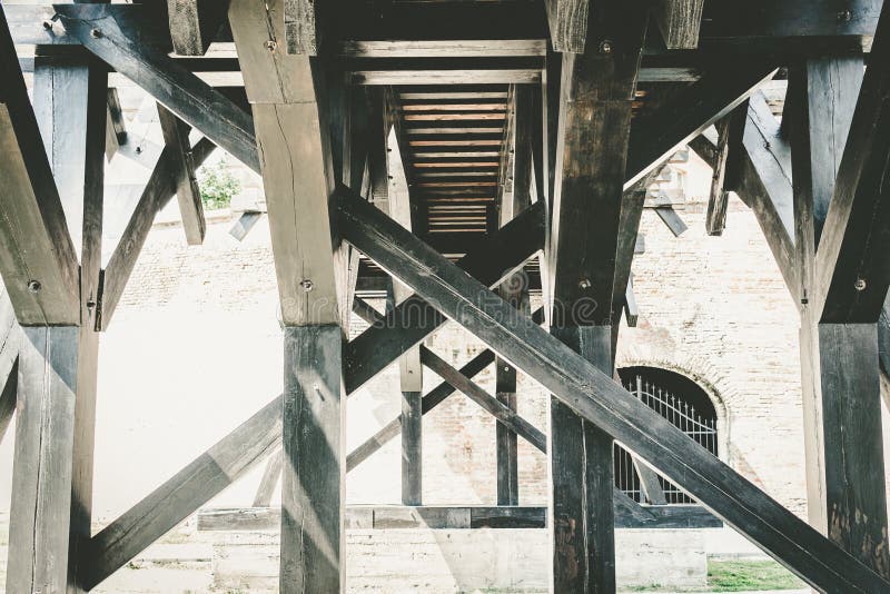 Low Angle Shot of a Bridge Support Structure Stock Image - Image of ...