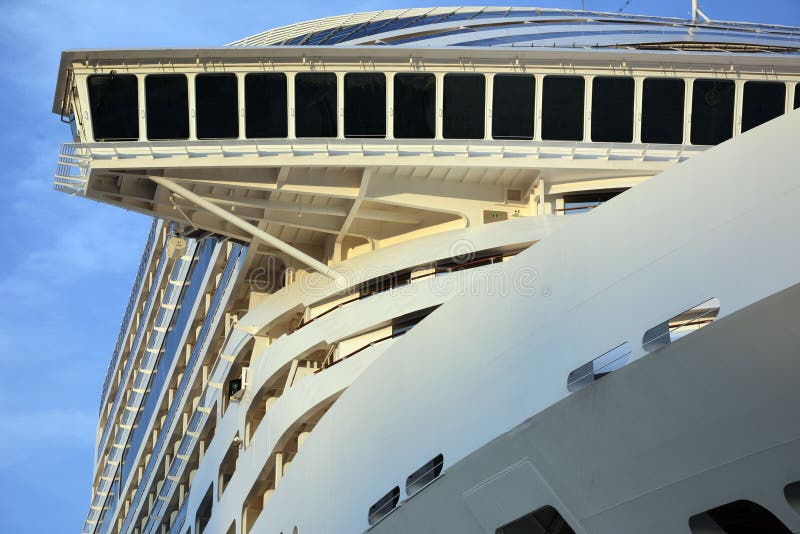 Low Angle Shot of the Brim of a Large Cruise Ship Stock Image - Image ...