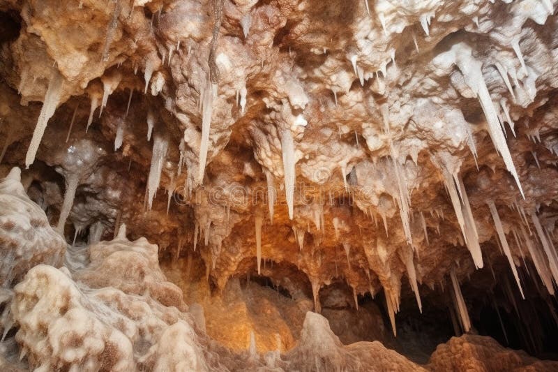 Low-angle Shot of Cave Ceiling Speckled with Minerals Stock ...