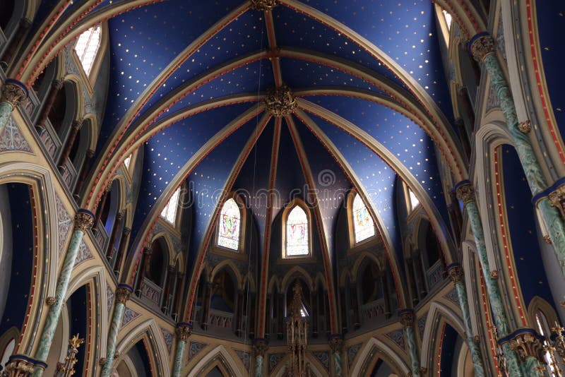 Low-angle Shot of the Church Dome Interior View Stock Photo - Image of ...