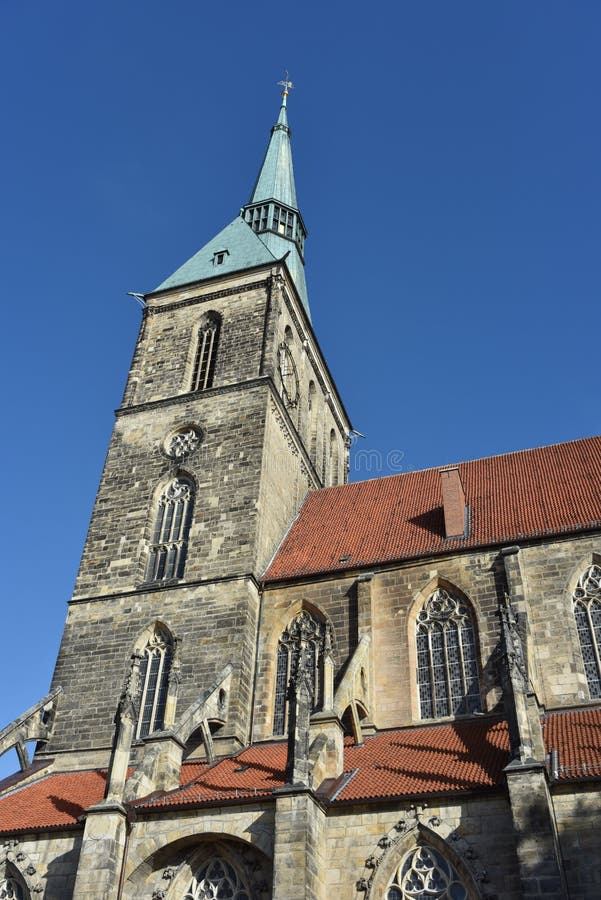 Low-angle Shot of Church of St. Andreas, Hildesheim, Germany Stock ...