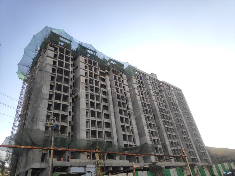 Low-angle Shot of the Construction of a Residential Complex. Stock ...