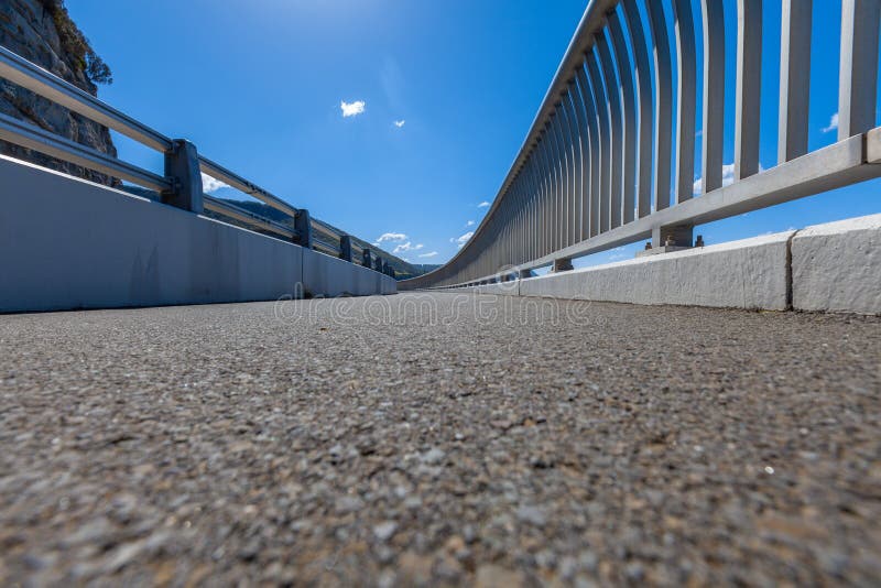 Curved Footpath with Metal Railing. Stock Image - Image of adventure ...