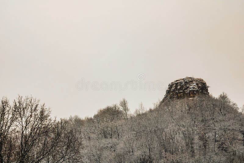 Low-angle Shot of a Decorah Peak in Wisconsin, Covered in Winter Stock ...