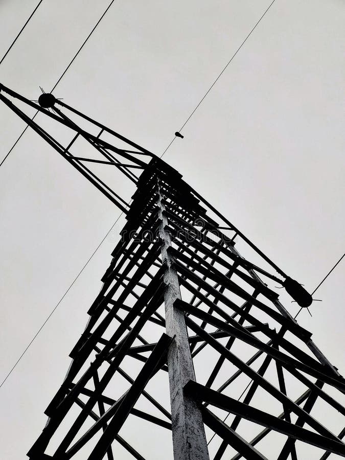 Low Angle Shot of an Electric Post Tower Stock Image - Image of power ...