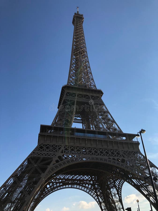 Low Angle Shot of a Famous Eiffel Tower in Paris Stock Image - Image of ...