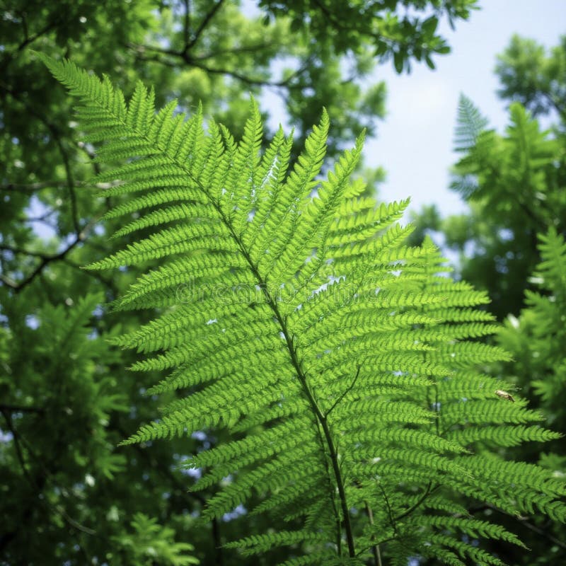 Low Angle Shot of Fern Fronds and Branches Swaying in the Wind ...