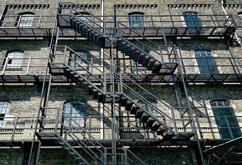 Low Angle Shot of a Fire Escape of a Building Stock Photo - Image of ...