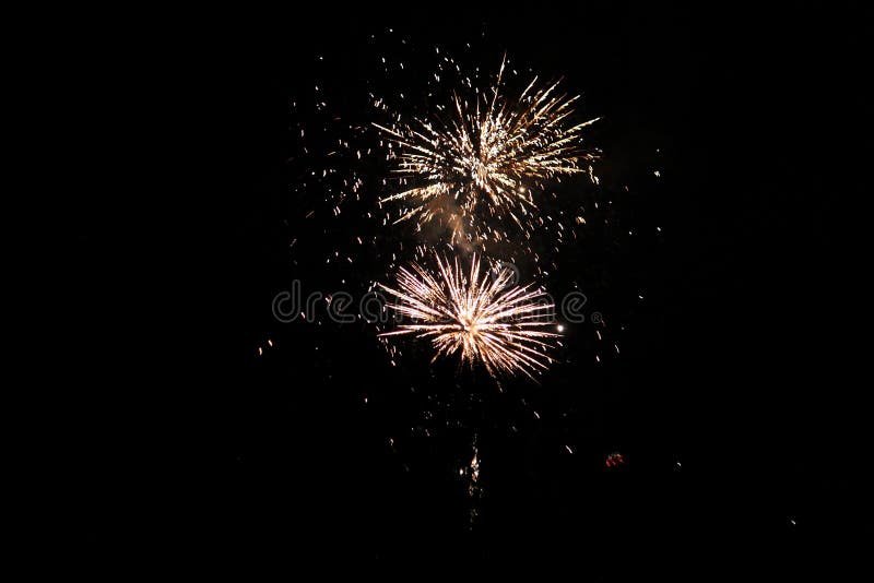 Low Angle Shot of Fireworks in the Night Sky Stock Image - Image of ...