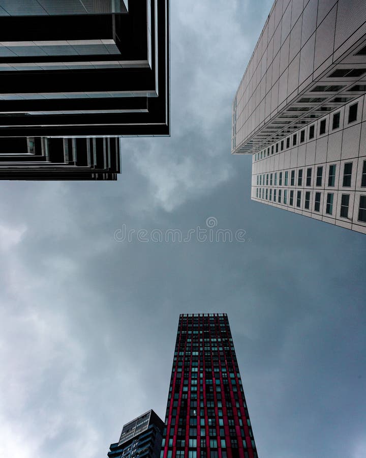 Low Angle Shot of Futuristic Tall Buildings Stock Image - Image of ...