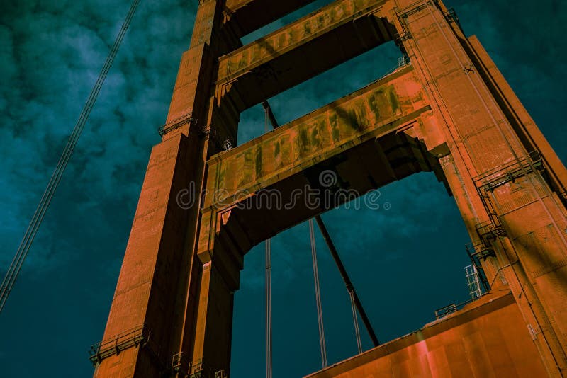 Low-angle Shot of the Golden Gate Bridge Under the Cloudy Sky Stock ...