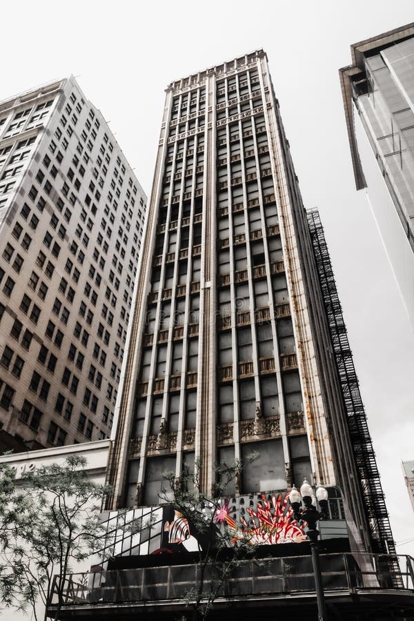 Low Angle Shot of High-rise Buildings in Downtown Chicago Editorial ...