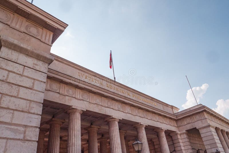 Low Angle Shot of a Historic Castle Wall in Vienna, Austria Stock Photo ...