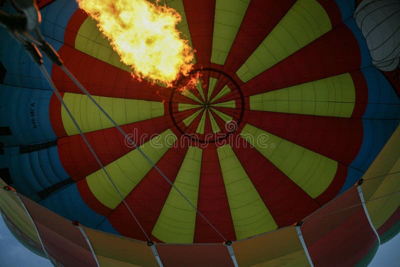 Hot Air Balloon Getting Inflated Stock Image - Image of frame ...