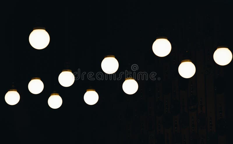 Low Angle Shot Illuminated Lamps Dark Room Stock Photos - Free ...