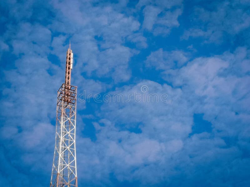 A Low-angle Shot of a Lattice Tower, Likely a Telecommunications Tower ...