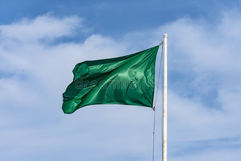 Low Angle Shot of Libya Green Flag Stock Image - Image of design ...