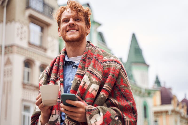 Low Angle Shot of Man Drinking Coffee in Cafe Stock Image - Image of ...