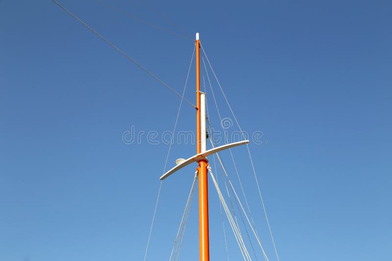 Low Angle Shot of the Mast of a Yacht with the Clear Blue Sky on the ...