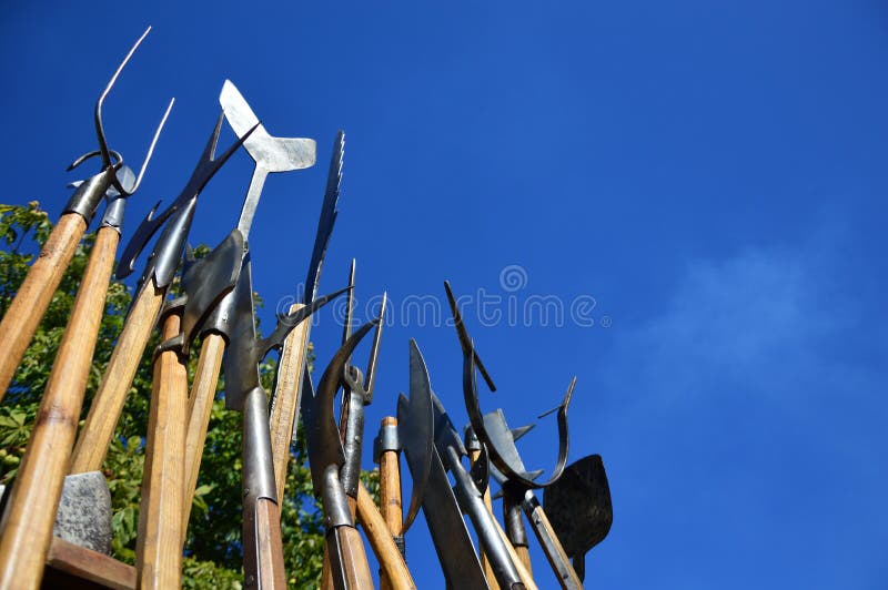 Low Angle Shot of Medieval Weapons Stock Image - Image of metal ...