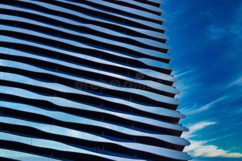 Low Angle Shot of a Modern Architectural Building in the City Stock ...