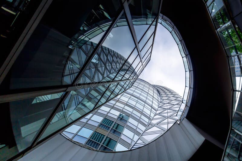 Low Angle Shot of Modern Glass City Building Stock Photo - Image of ...