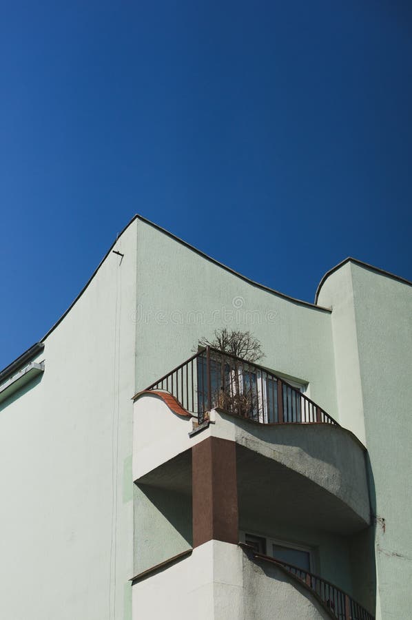 Low Angle Shot of a Modern House with Balcony Stock Photo - Image of ...
