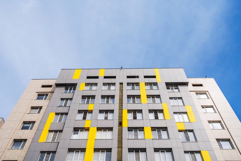 Low-angle Shot of a Multi-storey Modern, New and Stylish Residential ...