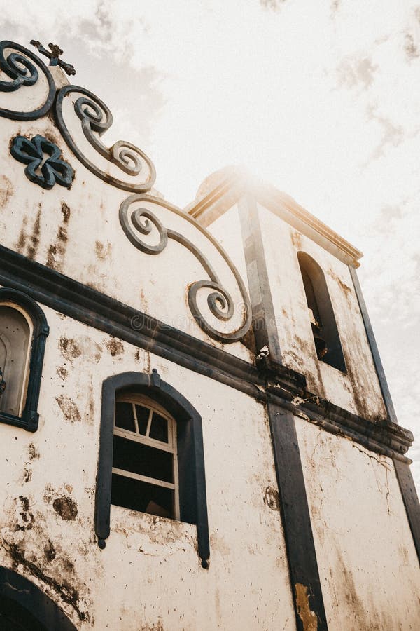 Low Angle Shot of an Old Church with Patterns on the Walls during ...