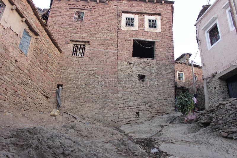 Low Angle Shot of Old Residential Brick Buildings. Stock Image - Image ...
