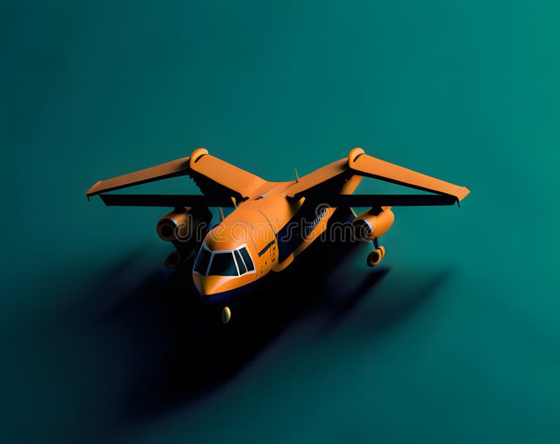 A Low Angle Shot of an Orange Aircraft on a Yellow Surface Stock ...