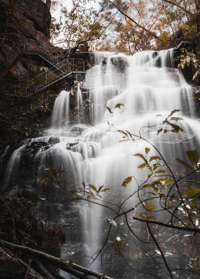 Low Angle Shot of a Raging Waterfalls Stock Image - Image of ...