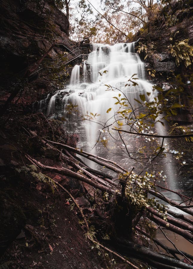 Low Angle Shot of a Raging Waterfalls Stock Photo - Image of horizontal ...
