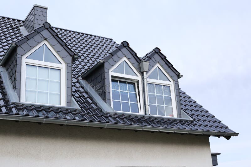 Low Angle Shot of Roof Windows in a Beautiful House Stock Photo - Image ...
