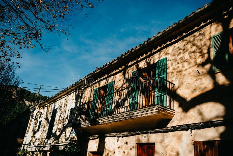 Low Angle Shot of a Rural House Stock Image - Image of shadows, window ...