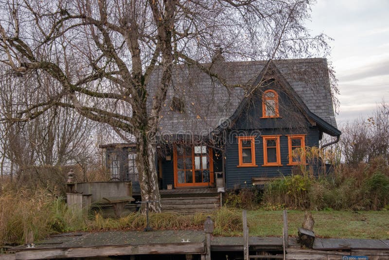 Low Angle Shot of a Rural House and a Tree Stock Photo - Image of ...