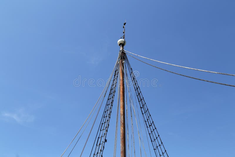 Low Angle Shot of a Sailing Ship Mast on a Sunny Day Stock Image ...