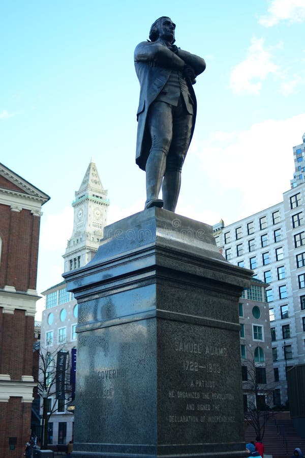 Low-angle Shot of the Samuel Adams Statue Against a Blue Sky Editorial ...
