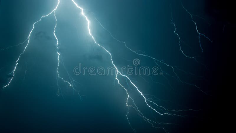 Low Angle Shot of the Scary Lightning in the Night Sky Stock Image ...