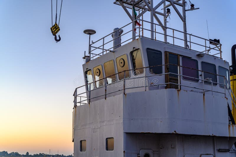 Low Angle Shot of a Ship Deckhouse Stock Image - Image of deckhouse ...